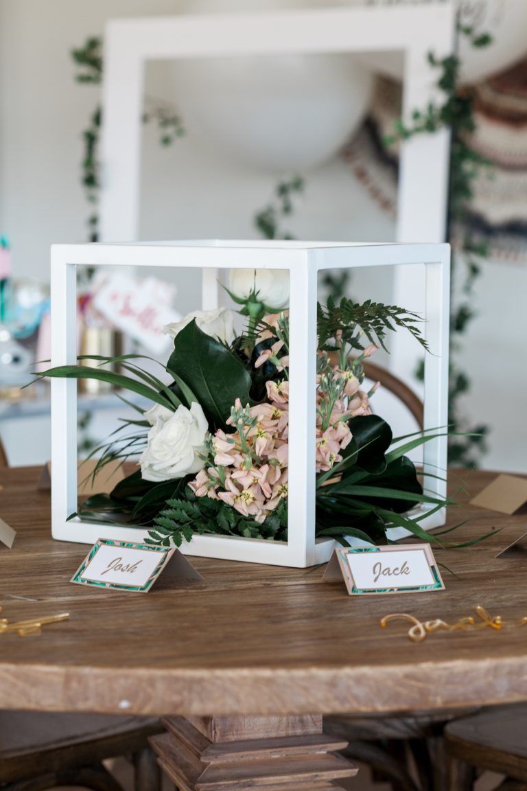White Cube Centerpieces | Table Top Display Stands | Styled Event Hire