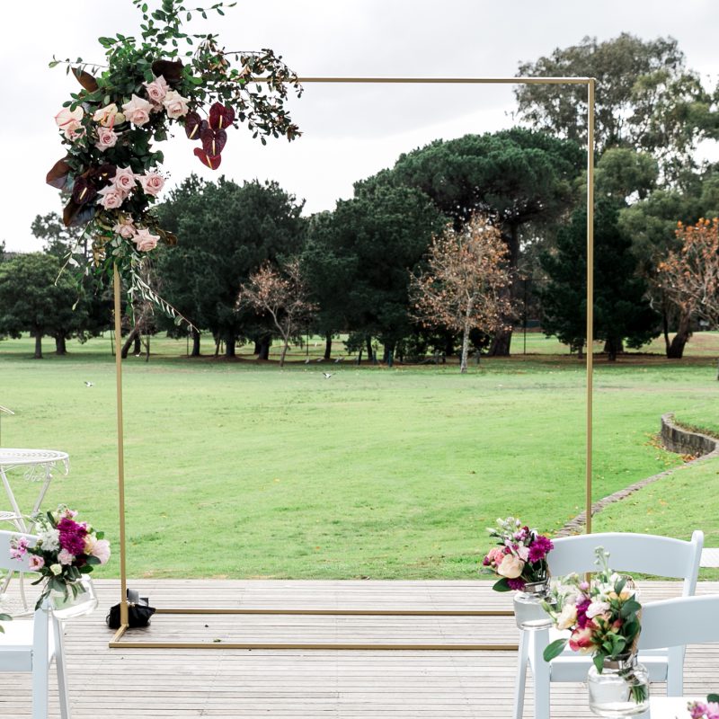 Gold Ceremony Arch Hire for Weddings in Melbourne | Styled Event Hire