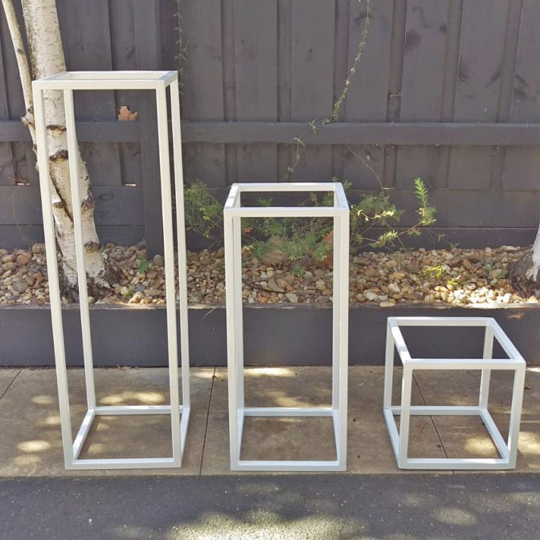 White Tall Metal Stands for weddings, ceremonies & birthdays | Styled ...