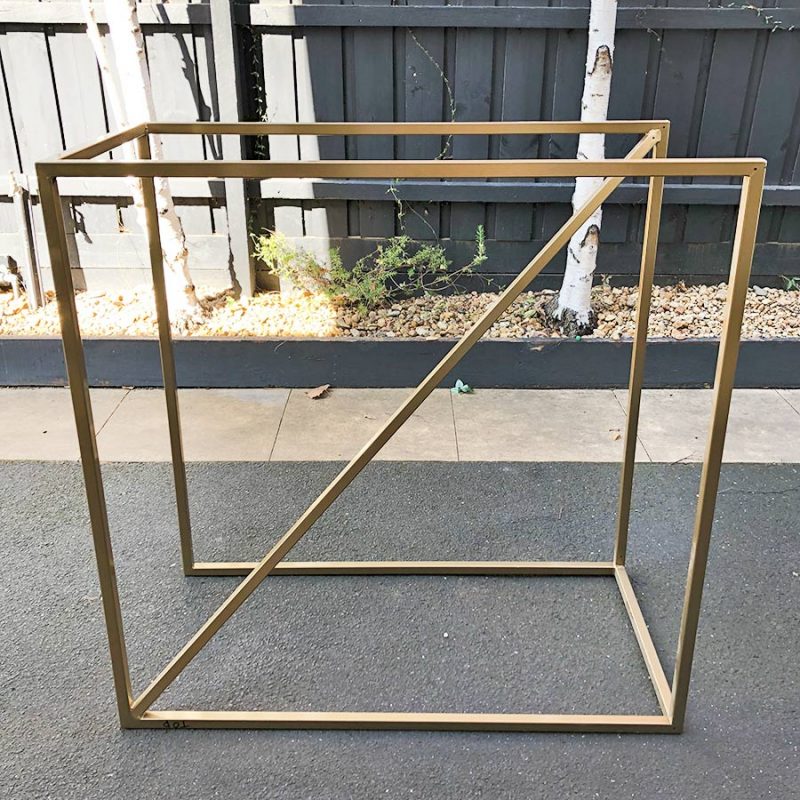 Gold Metal Frame Stand for Event Signage in Melbourne | Styled Event Hire