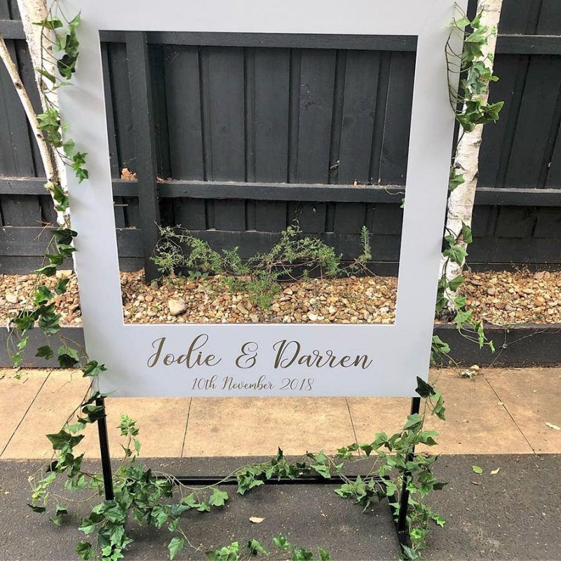 White Metal Stand Frame for Event Signage in Melbourne | Styled Event Hire