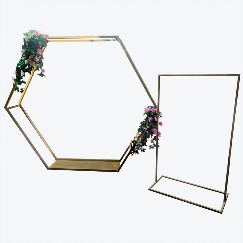 Gold Hex Arch & Welcome Stand Hire for Events in Melbourne | Styled ...