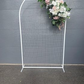 WHITE MESH ARCH BACKDROP | Styled Event Hire