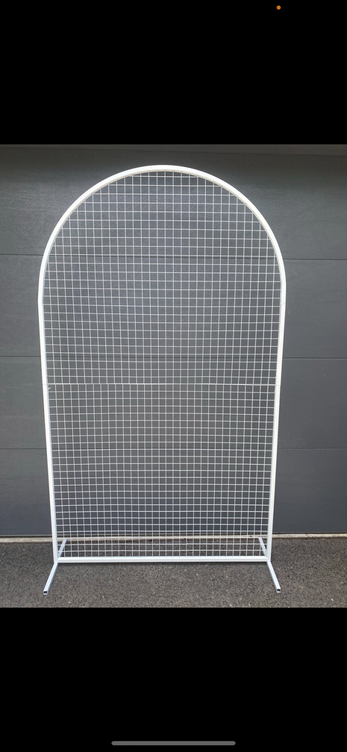 WHITE MESH ARCH BACKDROP | Styled Event Hire