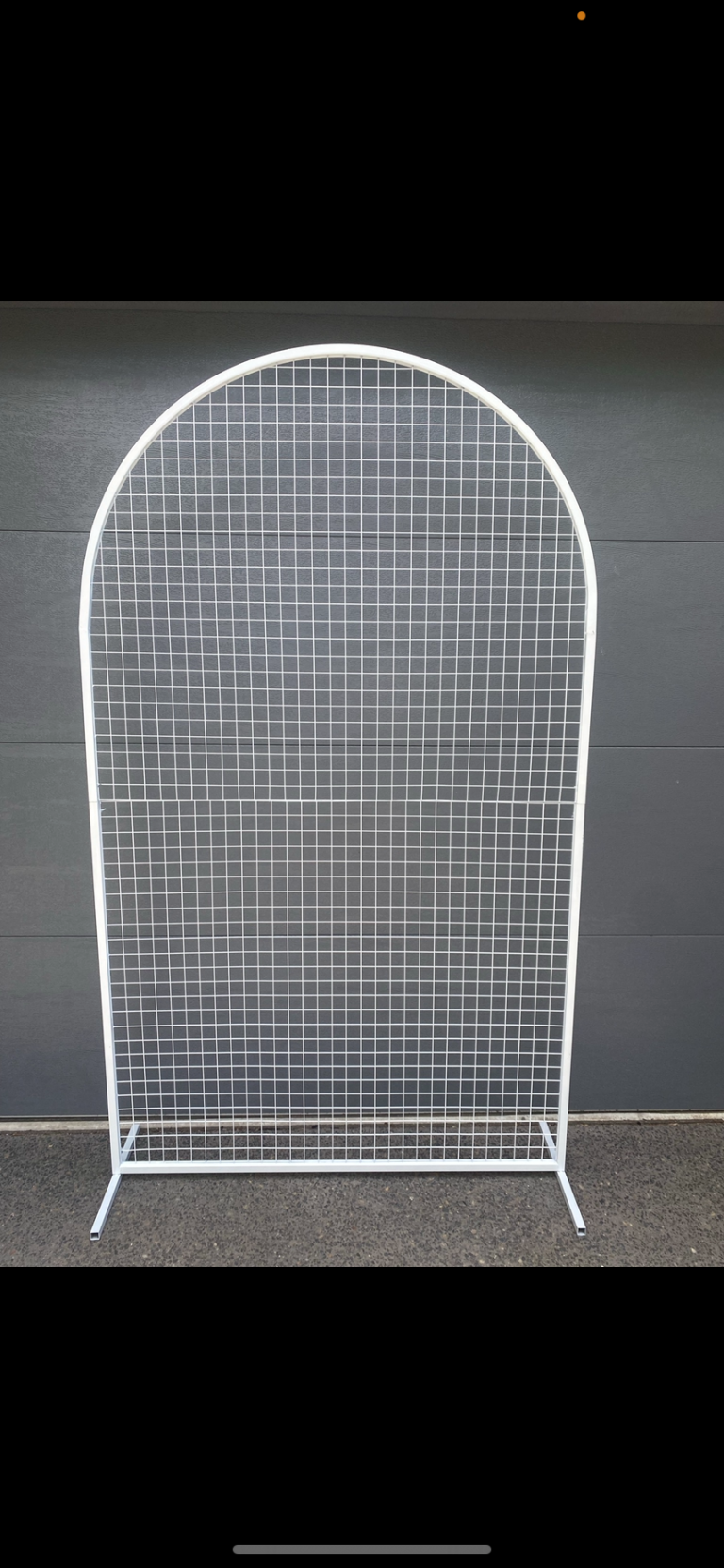 WHITE MESH ARCH BACKDROP | Styled Event Hire