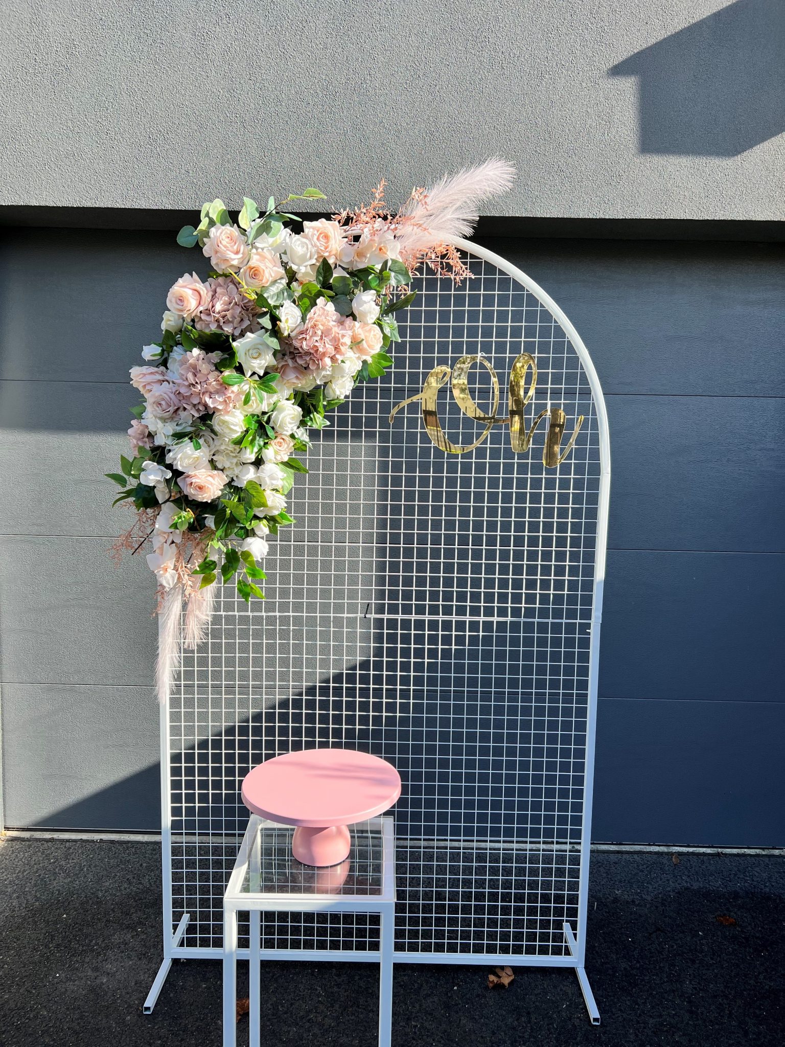 WHITE MESH ARCH BACKDROP | Styled Event Hire